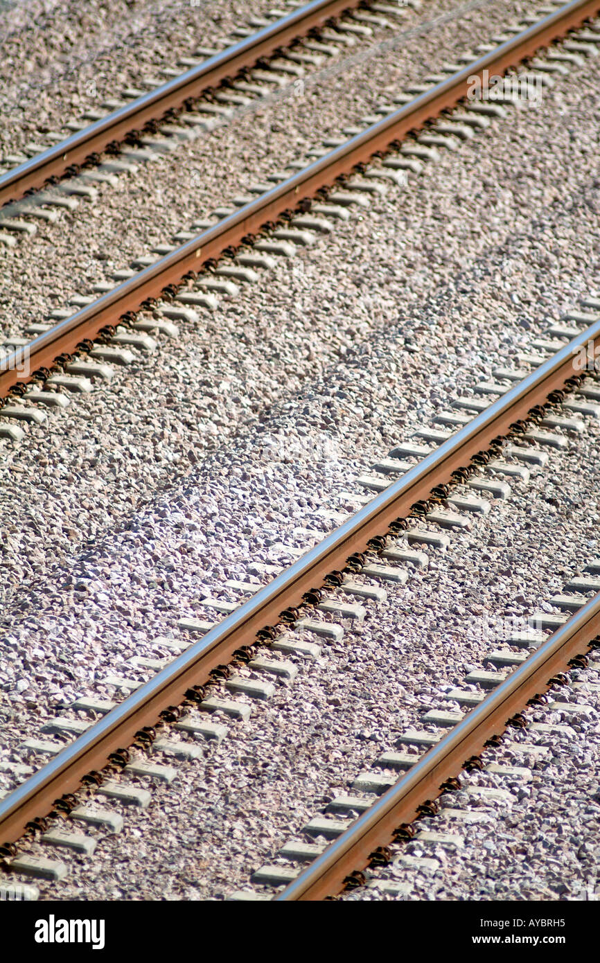 Railway track in the UK Stock Photo - Alamy