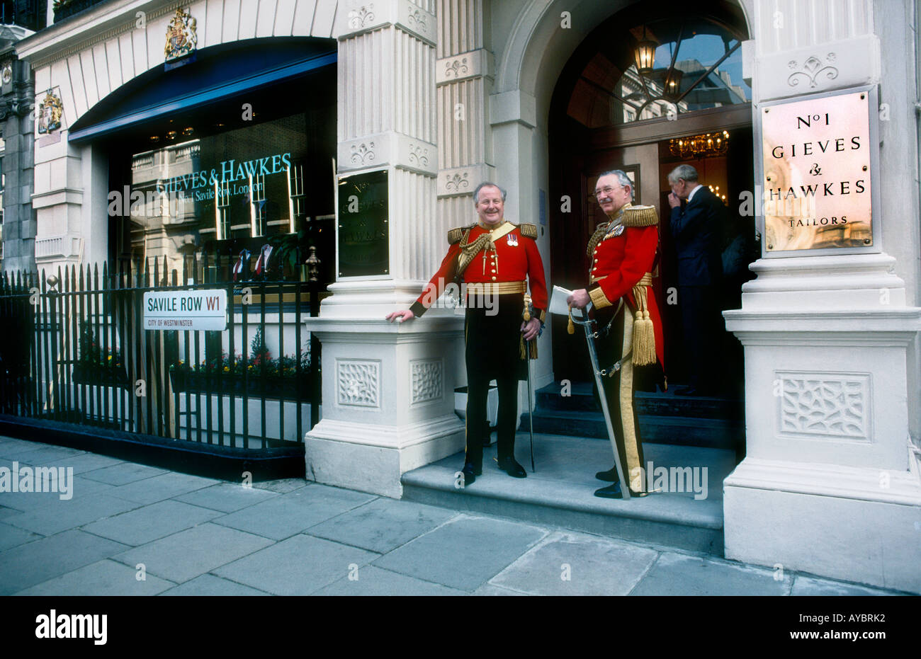 Queens Body Guards leaving Gieves and Hawkes No 1 Savile Row after ...