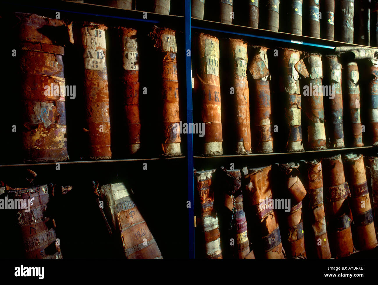 Ancient Old Ledger Books In The Basement At Henry Poole Co Containing