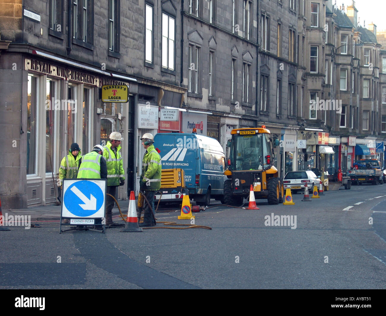 British Road Work Crew Stock Photo - Alamy