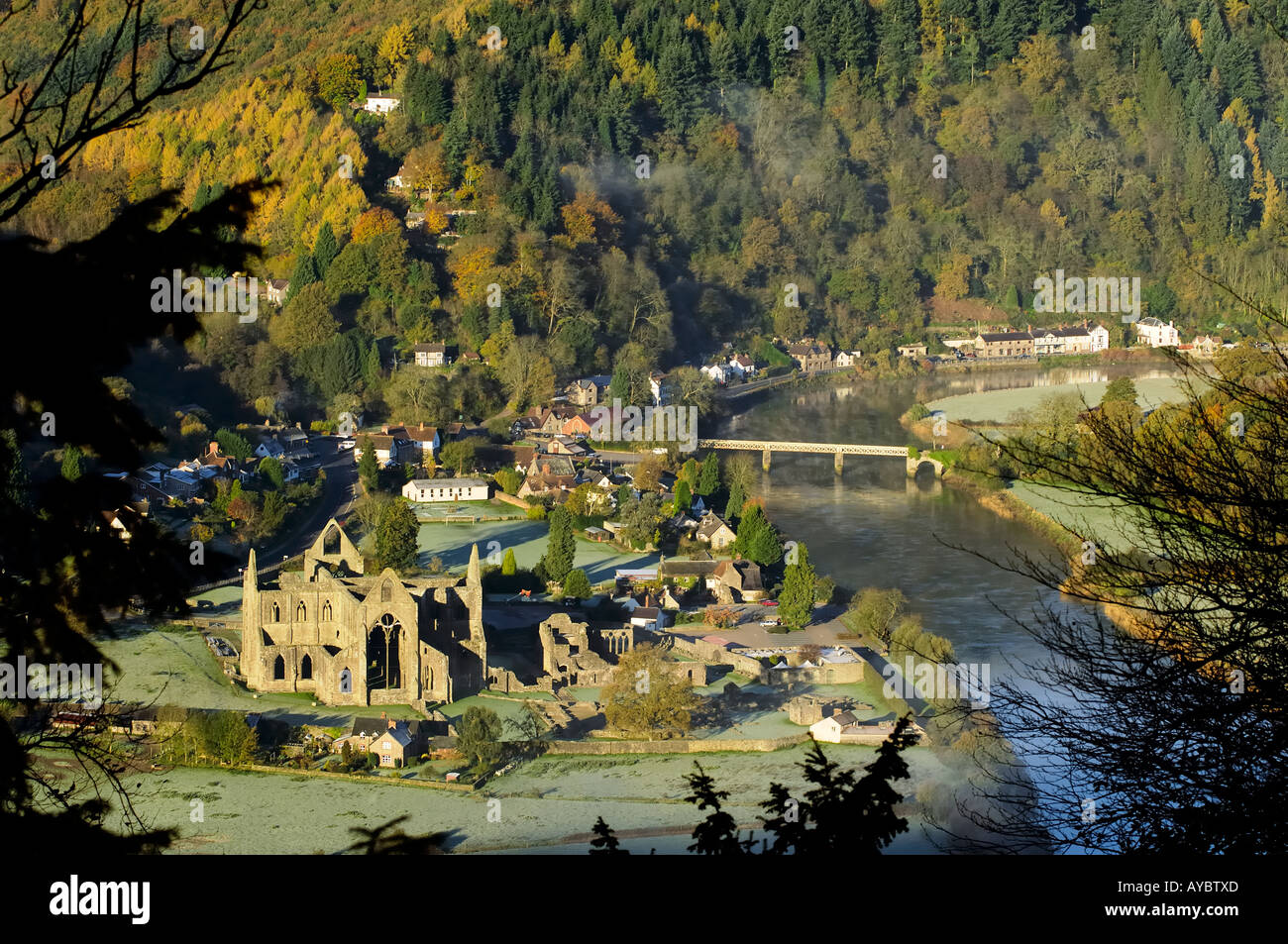 Tintern Abbey from Devil's Pulpit Stock Photo - Alamy