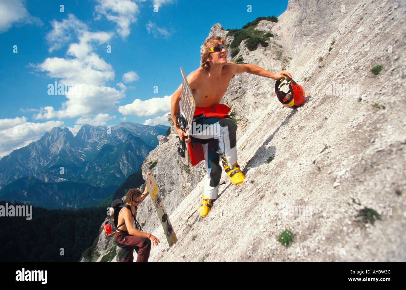 rock boarding; rock skiing Stock Photo - Alamy