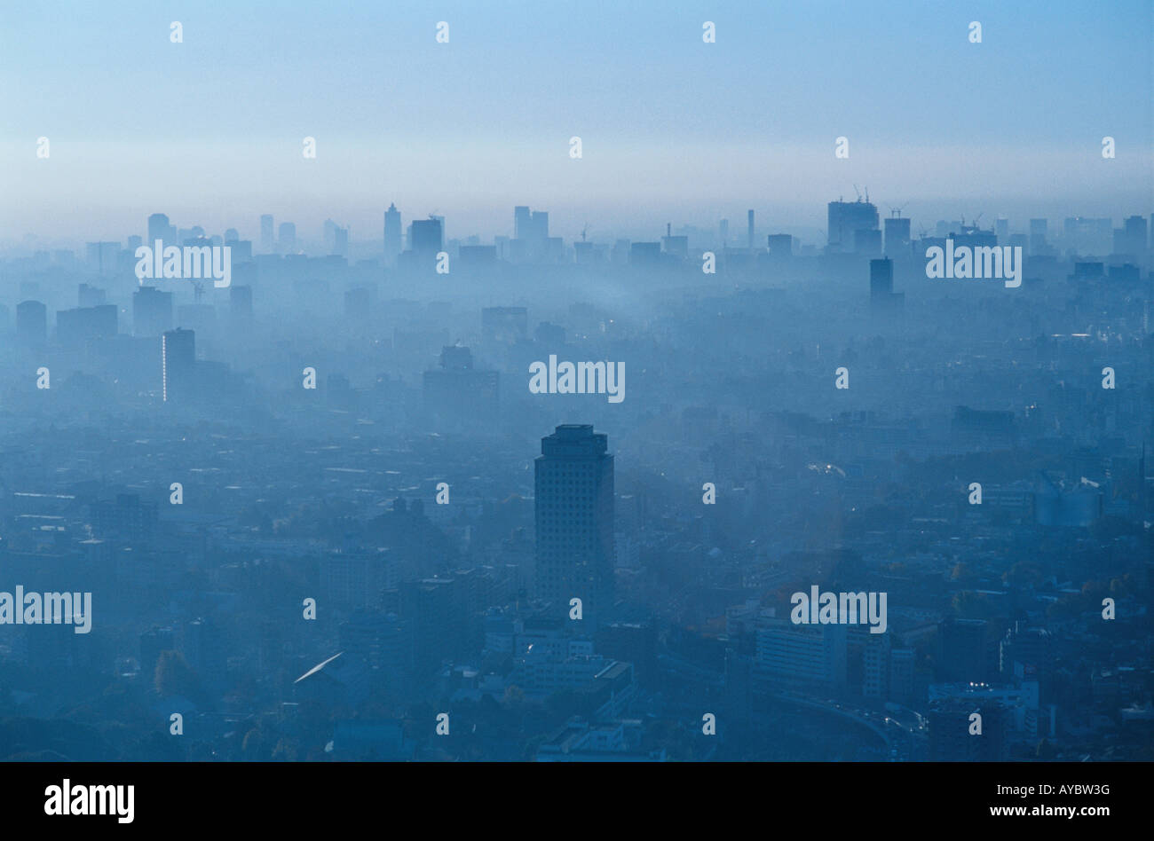 City in Mist Stock Photo - Alamy