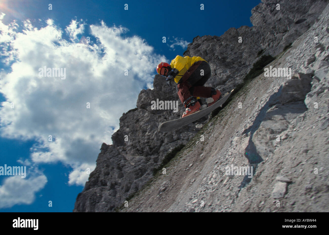 rock boarding; rock skiing Stock Photo - Alamy