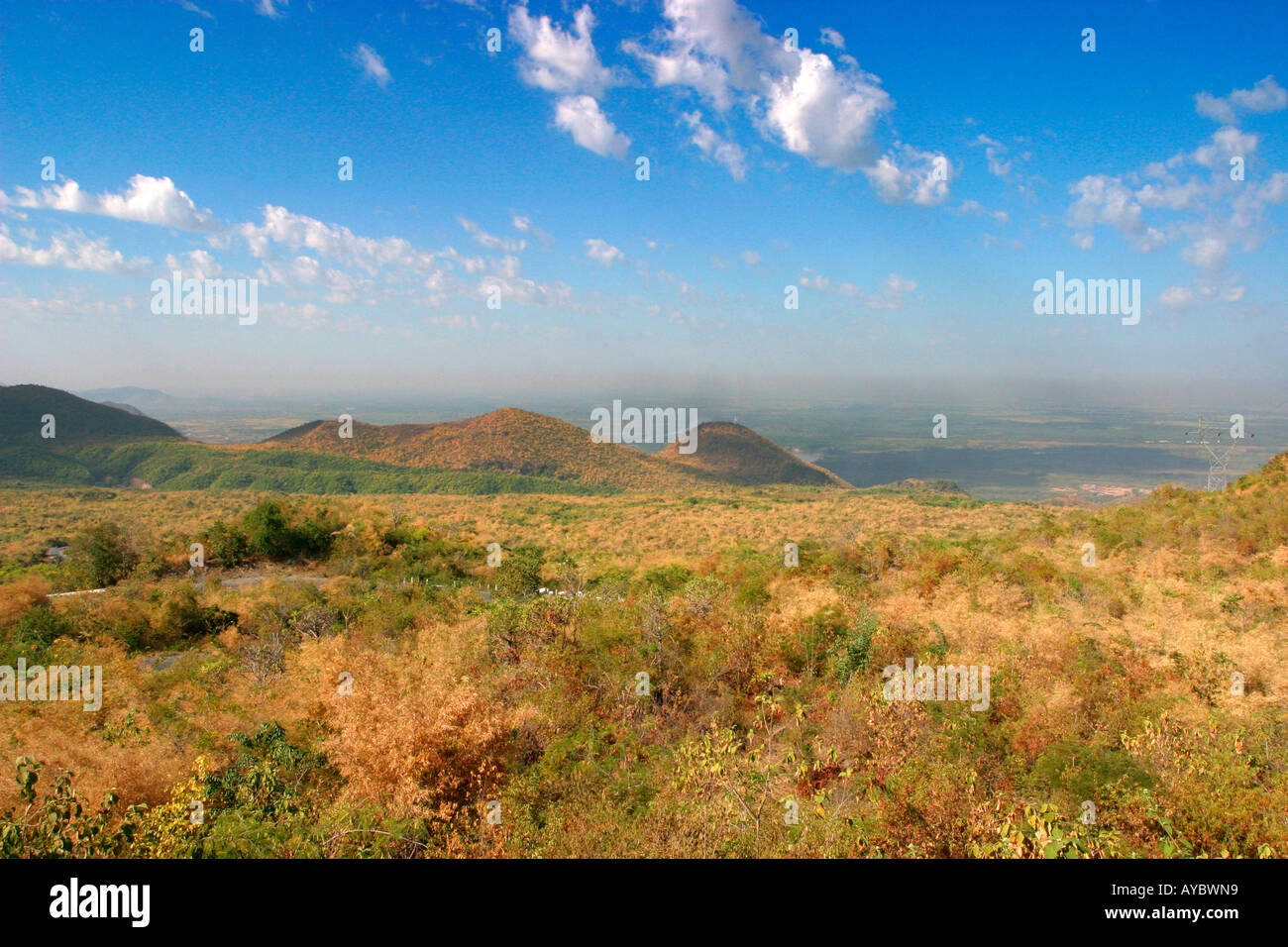View from the Shan Plateau between Maymyo, (Pyin U Lwin) and Mandalay ...