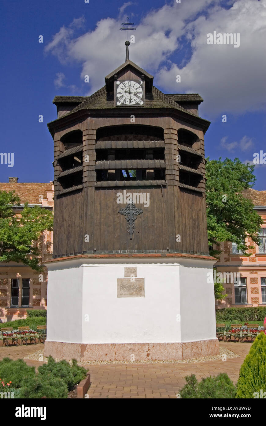 Tata, Northern Transdanubia, Hungary. Octagonal wooden Clock Tower ...