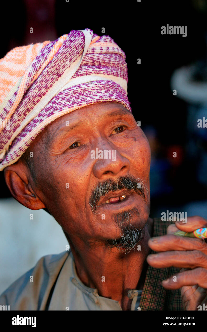 Burmese man at the market at Maymyo, (Pyin U Lwin), Burma, (Myanmar ...