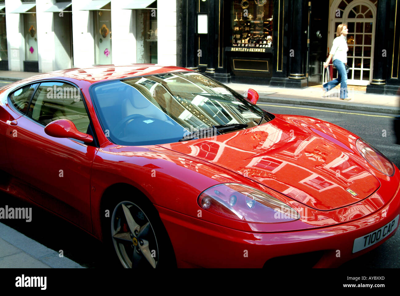 Red Ferrari in New Bond Street London Stock Photo - Alamy