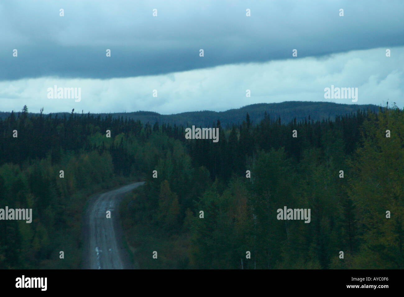 Road through forest in scenic Northern Saskatchewan Canada Stock Photo ...