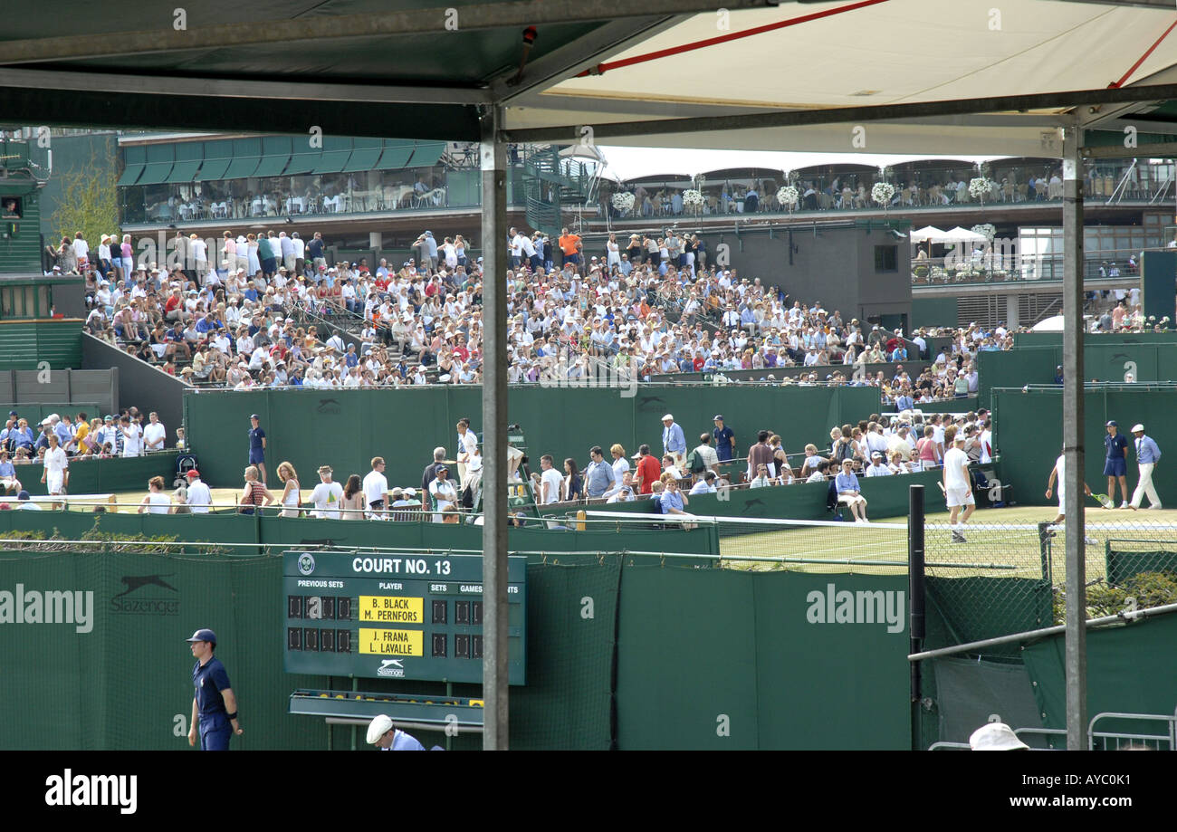Scene at the All-England Club tennis championships Wimbledon England on ...