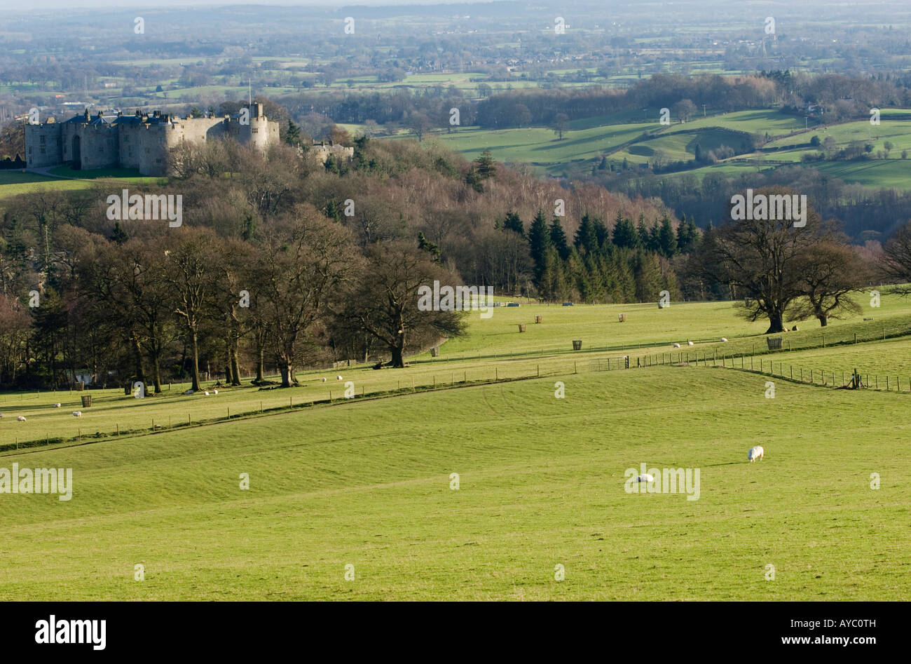 Wales, Wrexham, Chirk. Chirk Castle, a Marcher fortress built for ...