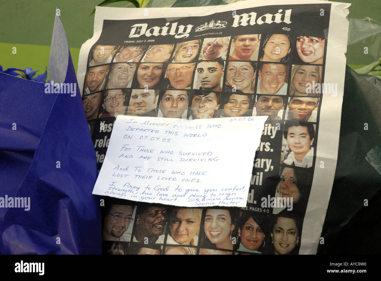 On the first anniversary of the london bombings hi-res stock ...