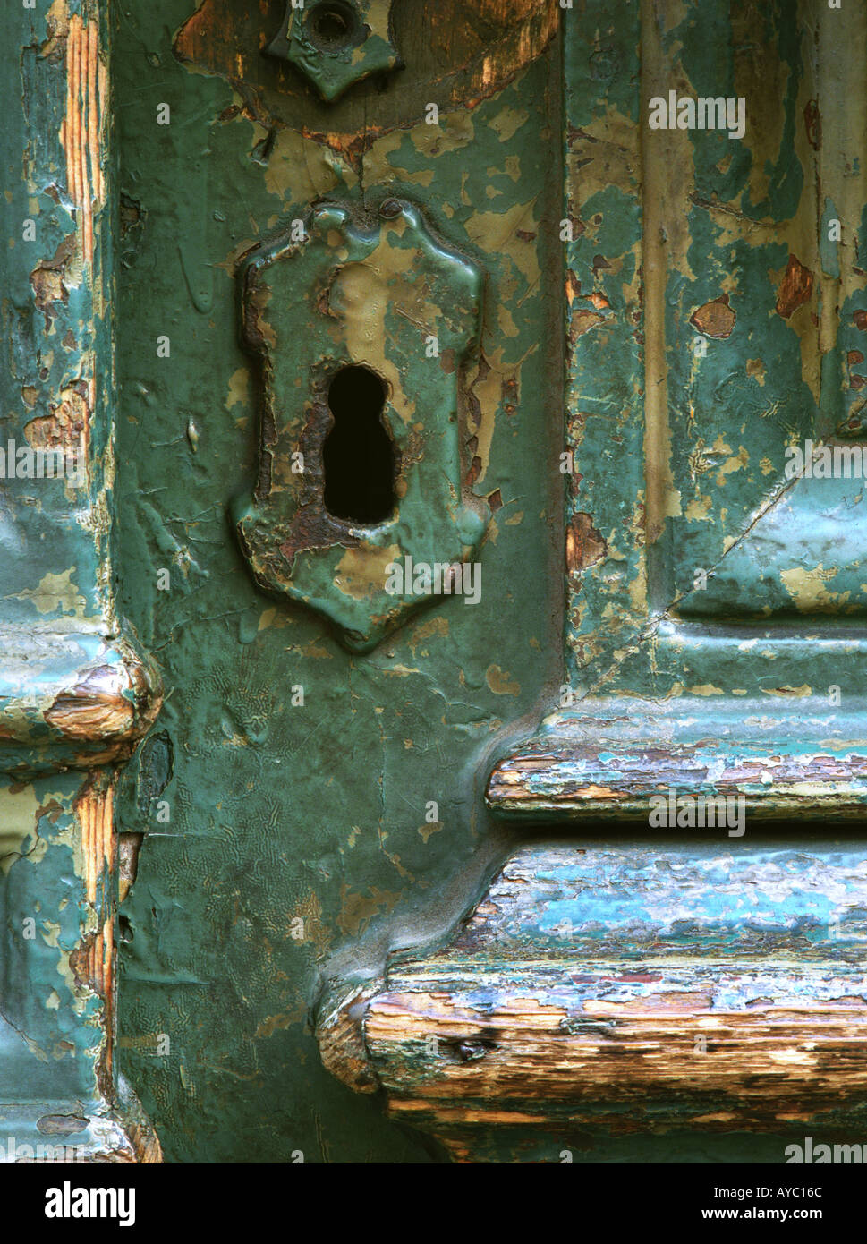Old lock in the entrance door Stock Photo - Alamy