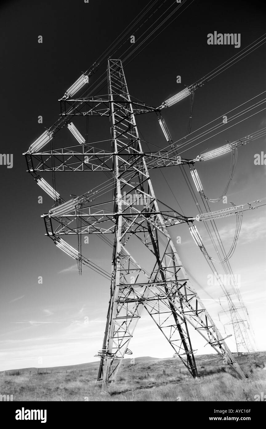 Electricity pylon on hillside hi-res stock photography and images - Alamy