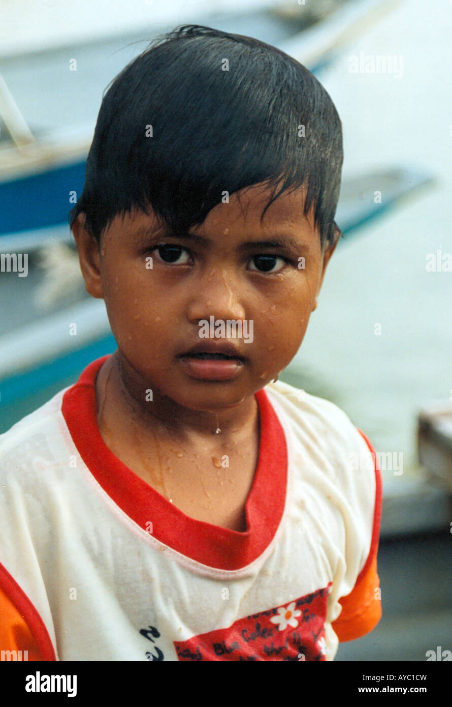 A Malaysian sea gypsy boy on Perhentian islands, Malaysia Stock Photo ...