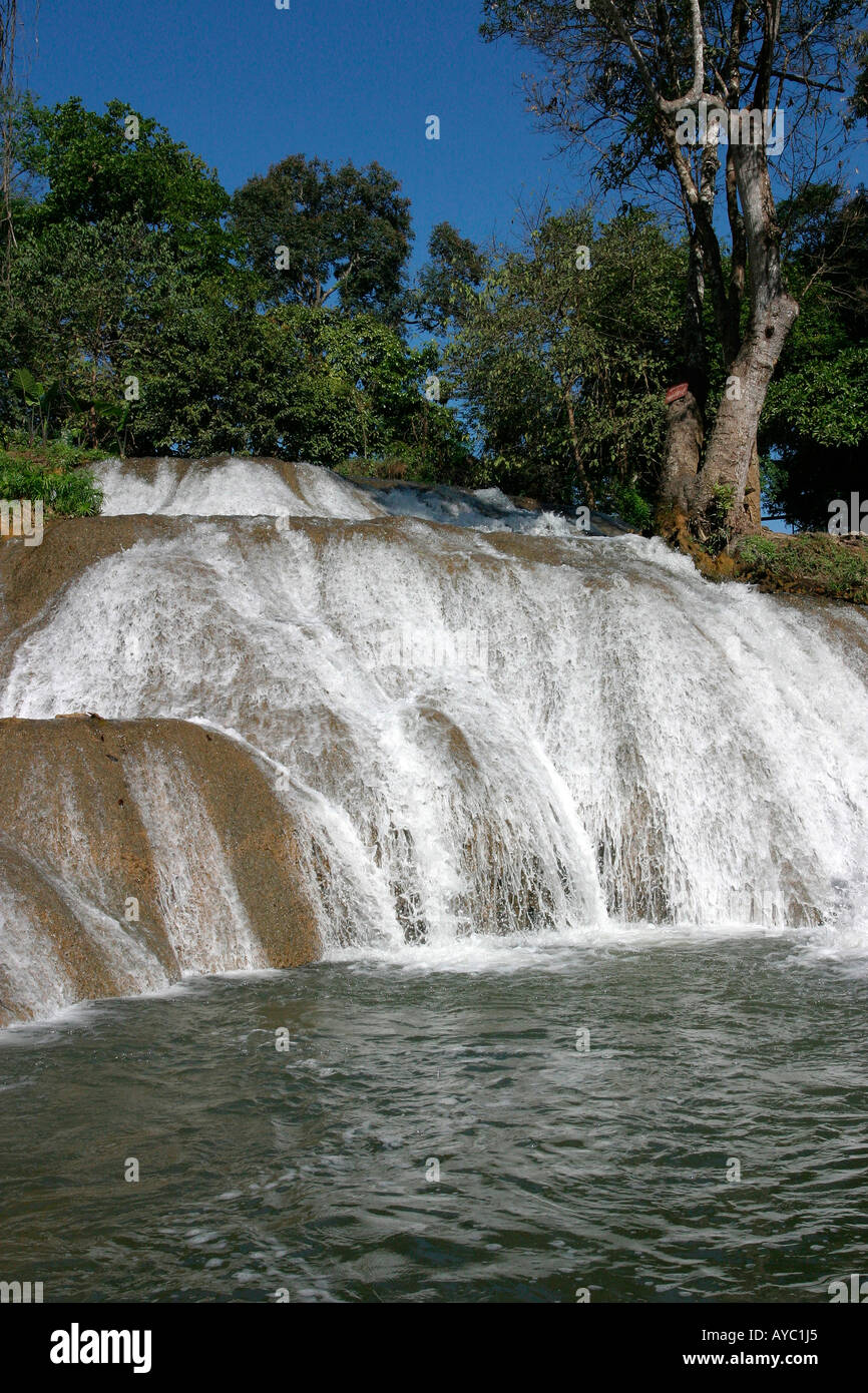 The waterfall at Pwe Kauk, near Maymyo, (Pyin U Lwin), Burma, (Myanmar ...