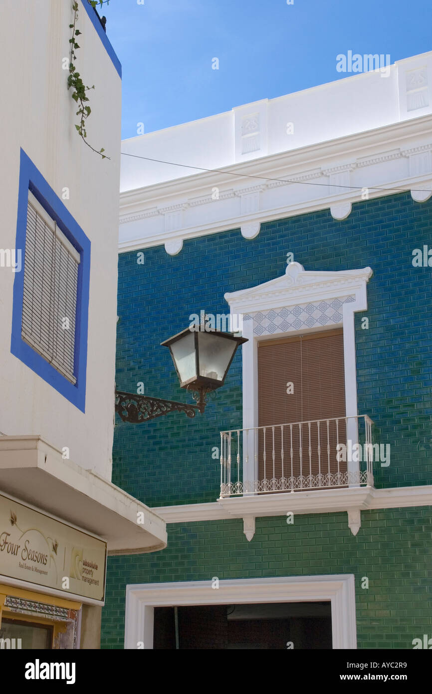 A green tiled building in the centre of Ayamonte in Spain Stock Photo ...