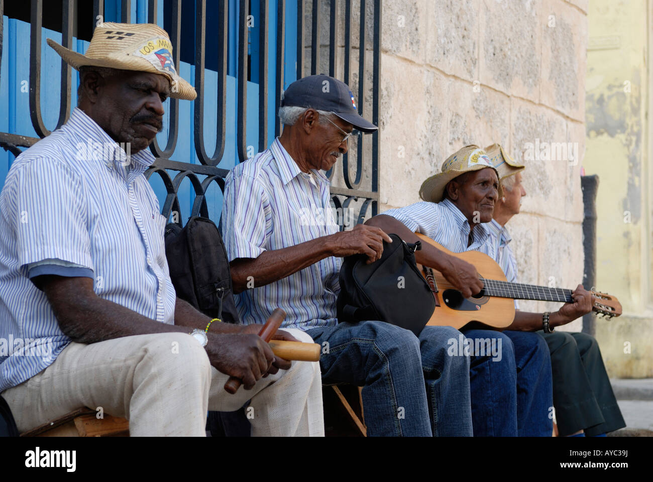 Four old street musicians in Havana, Cuba April 2007 Stock Photo - Alamy