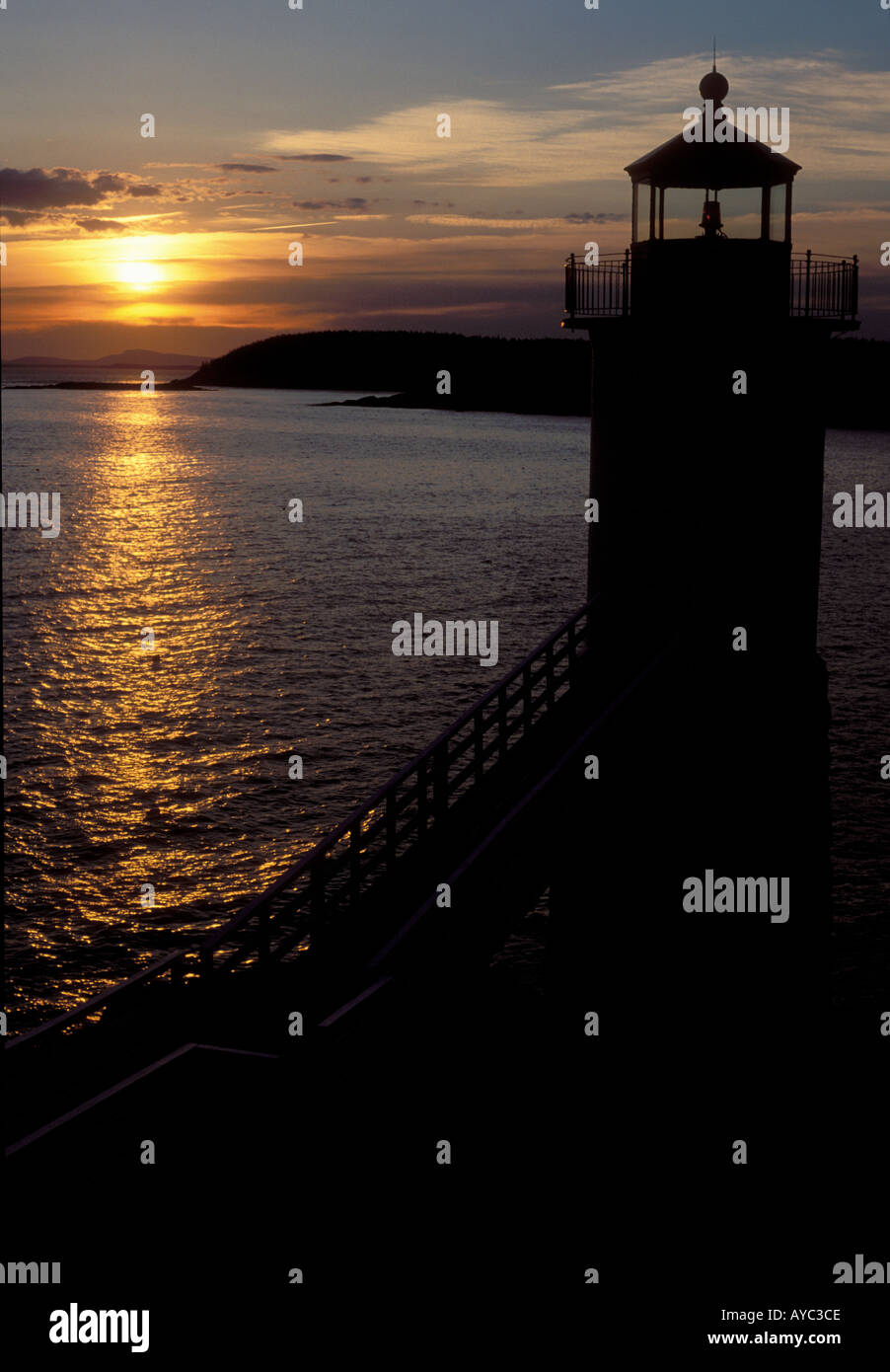 Isle Au Haut Lighthouse at Sunset Maine aka Robinson Point Lighthouse ...