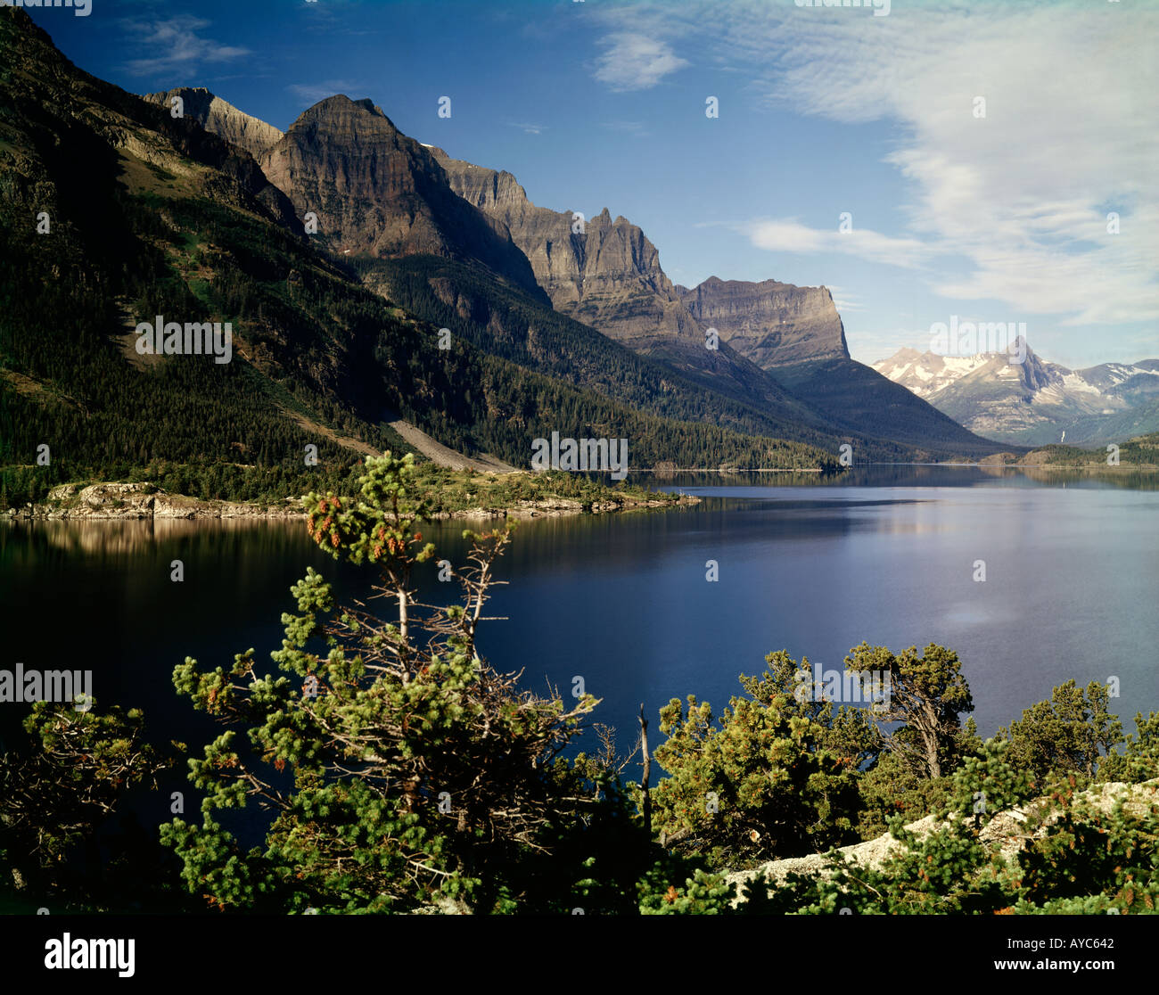 Glacier National Park in Montana showing Saint Mary Lake and the ...