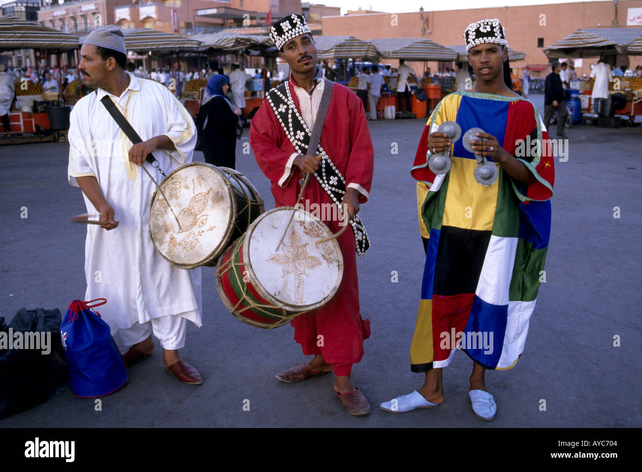 Morocco Marrakech musicians Stock Photo - Alamy