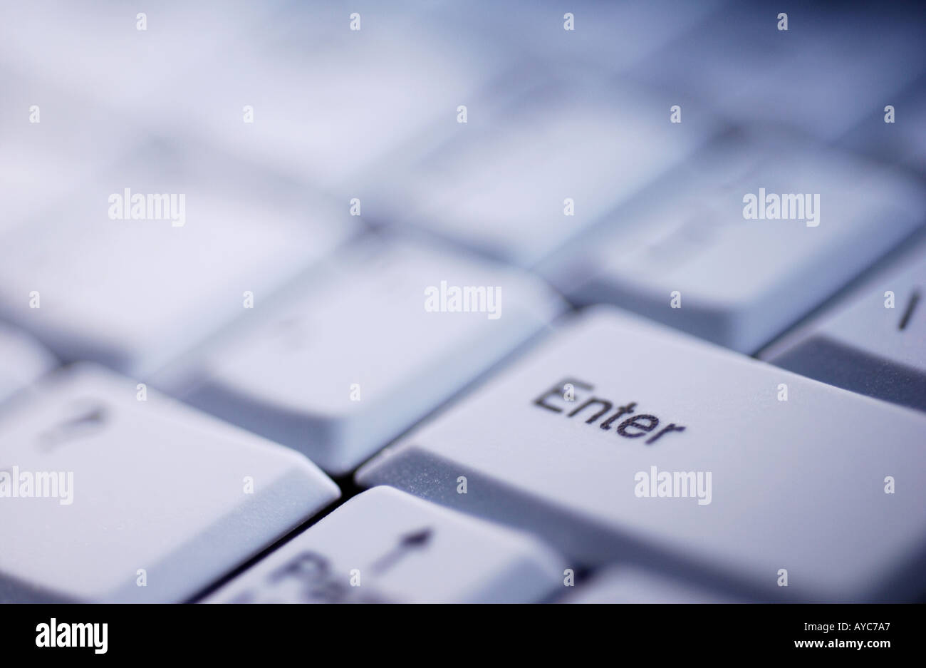 Laptop computer keyboard detail with ENTER key in focus Stock Photo - Alamy