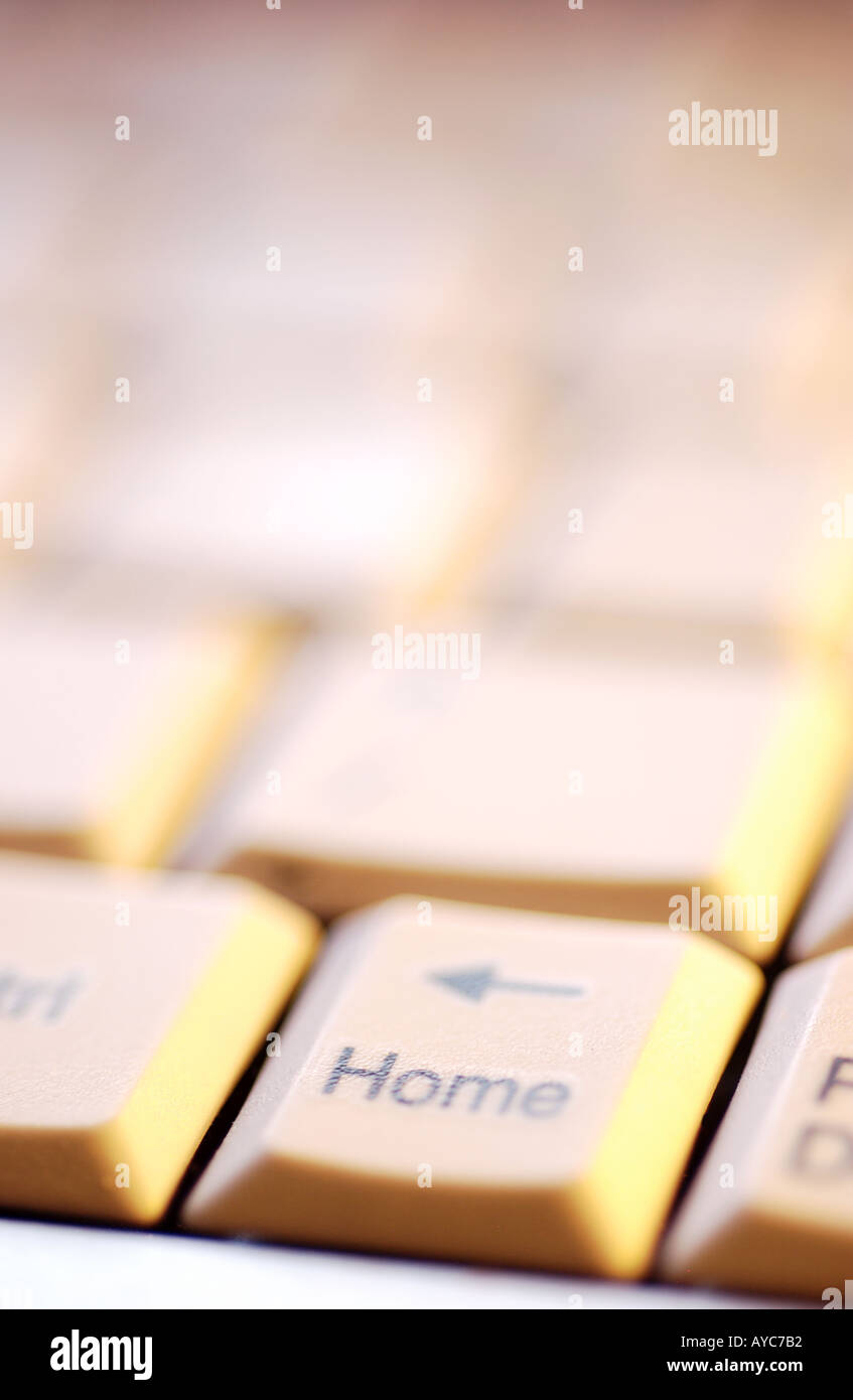 Laptop computer keyboard detail with HOME key in focus Stock Photo - Alamy
