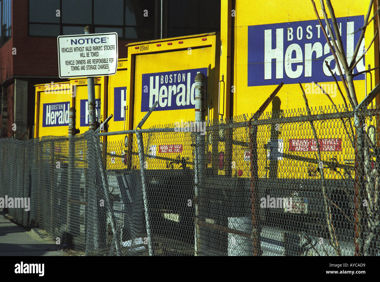 Delivery trucks for the Boston Herald daily newspaper Stock Photo - Alamy