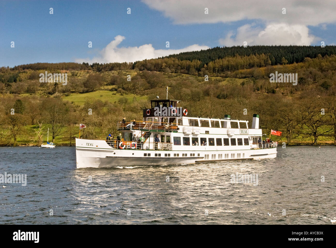 The Lake Windermere steamer the Teal pictured at Lakeside at the south ...
