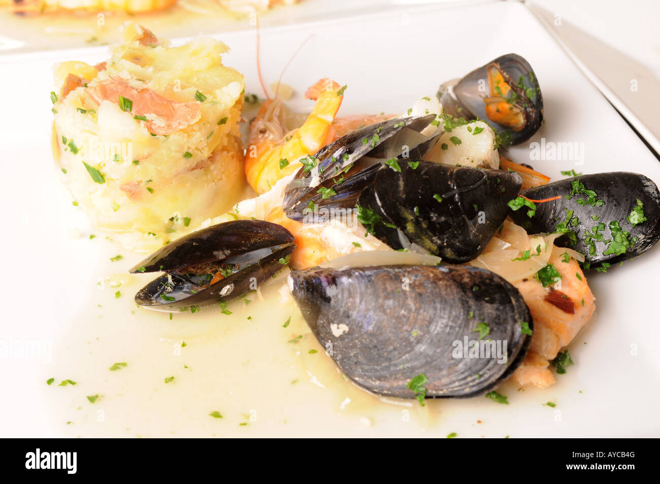 french style fish casserole with new potatoes & chives,courgettes and ...