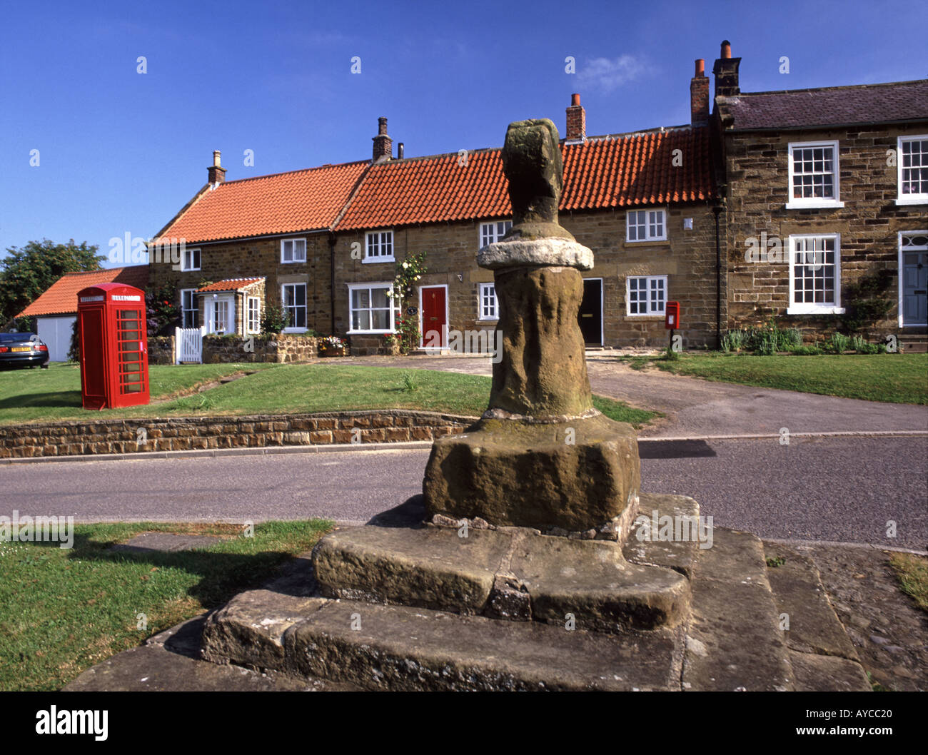 The Cross Borrowby village near Thirsk North Yorkshire England Stock ...
