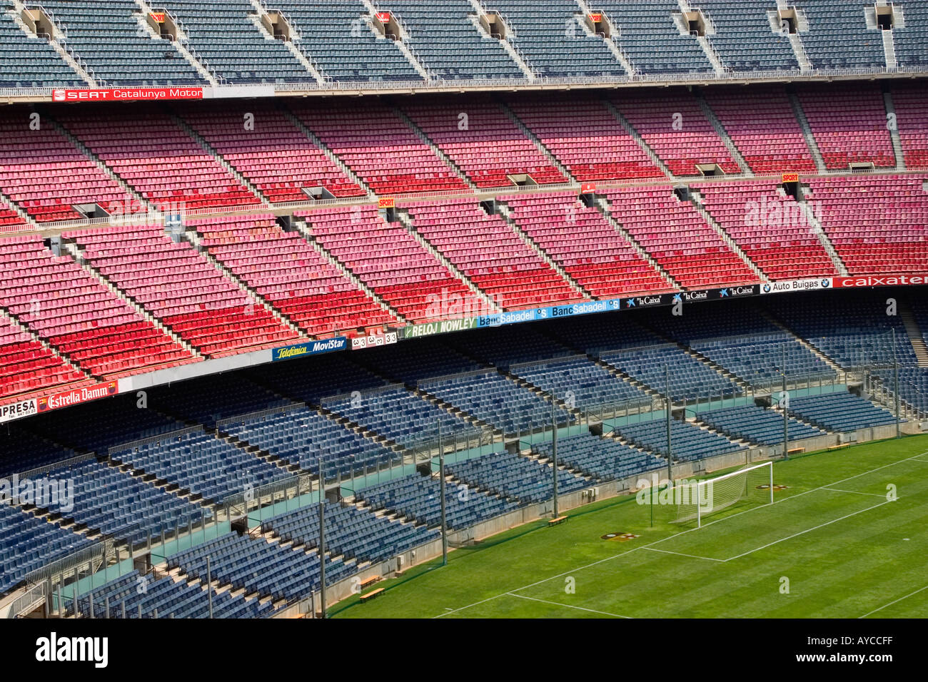 Empty fc barcelona nou camp ground football stadium hi-res stock ...