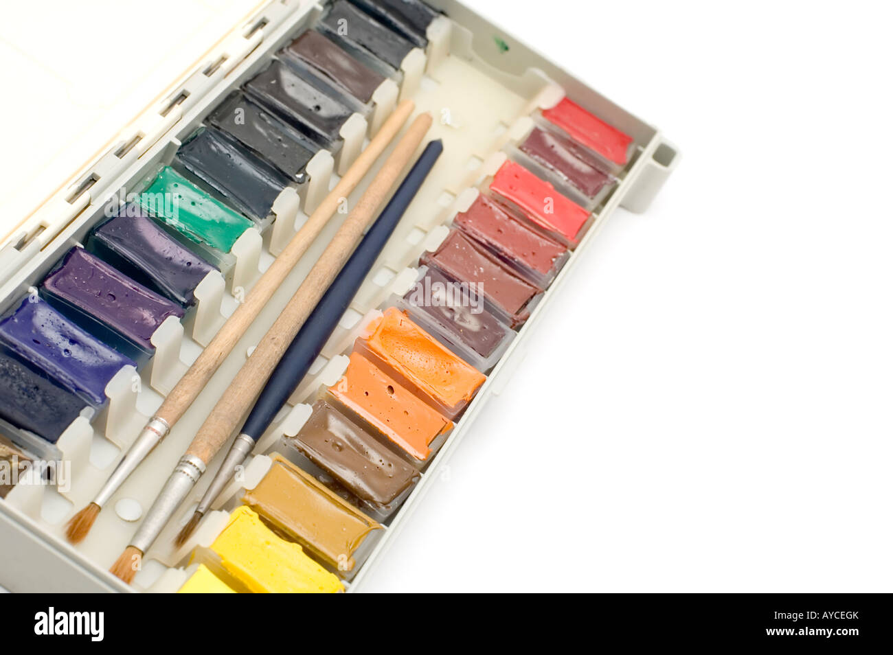 object on white tool gouache close up Stock Photo - Alamy