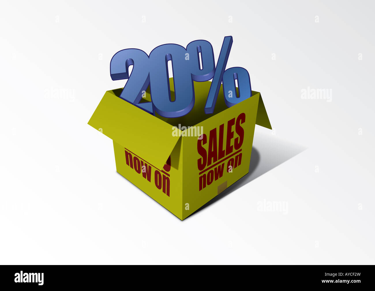 Sales Box with sale percentage Stock Photo - Alamy