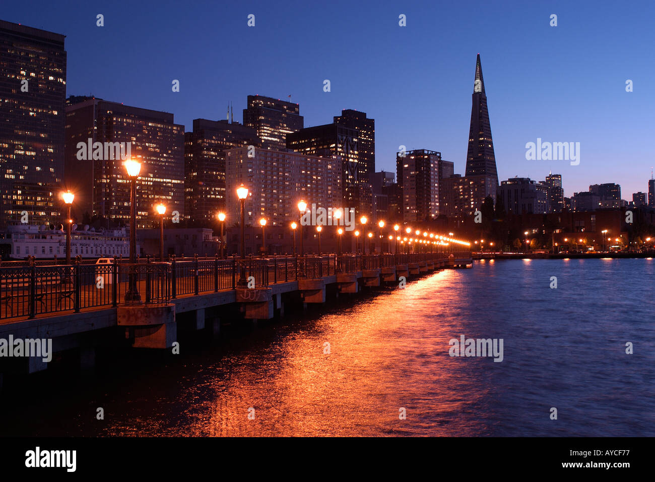 San Francisco skyline seen from Pier 7, San Francisco California Stock ...