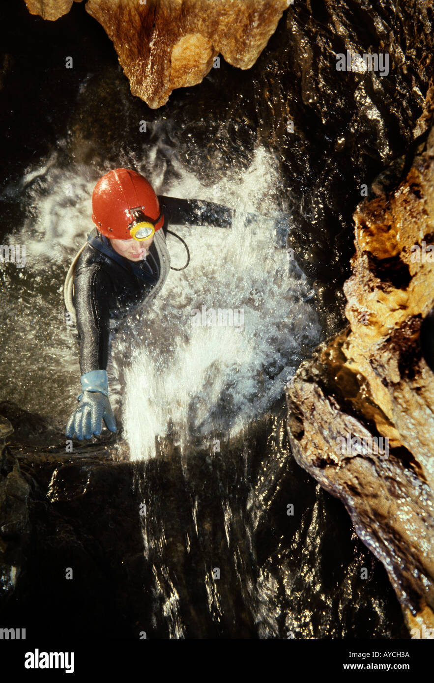 Caver woman spelunking hi-res stock photography and images - Alamy