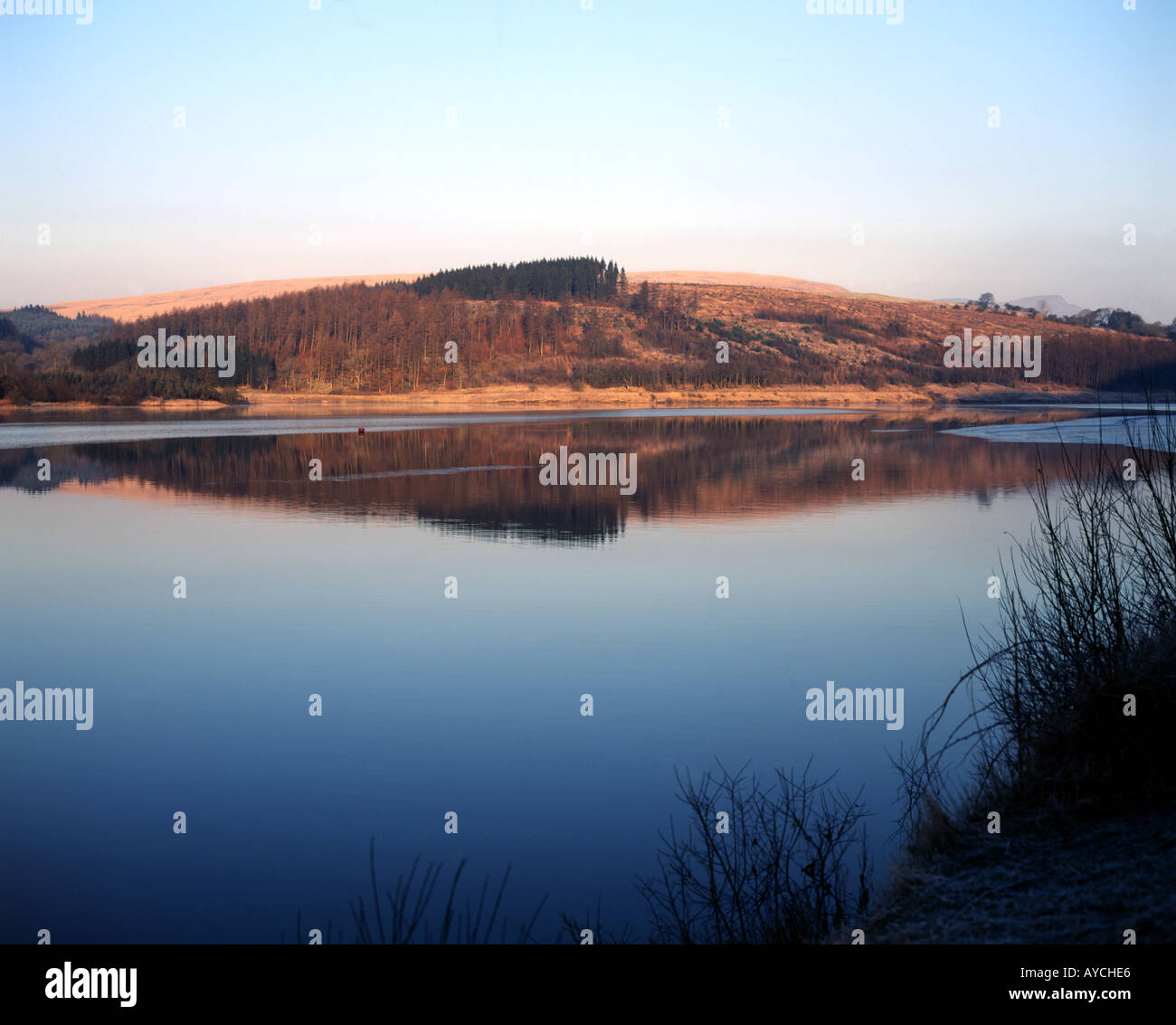 Pontsticill Reservoir, Brecon Beacons National Park, Powys, Wales, UK ...