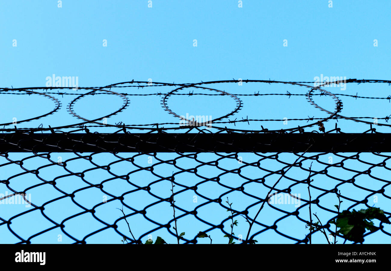 Razor wire security system hi-res stock photography and images - Alamy