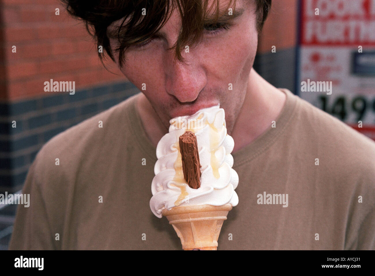 man eating ice cream Stock Photo - Alamy