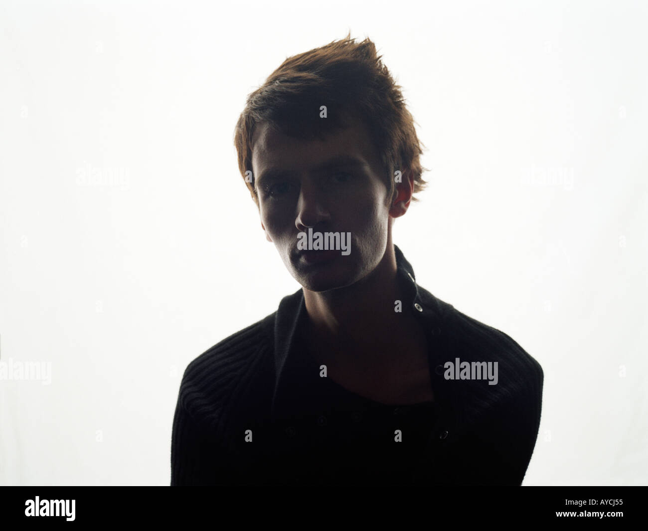 Young man silhouette portrait Stock Photo - Alamy