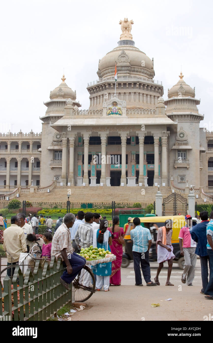The Vidhana Soudha building legislative chambers of the state of ...