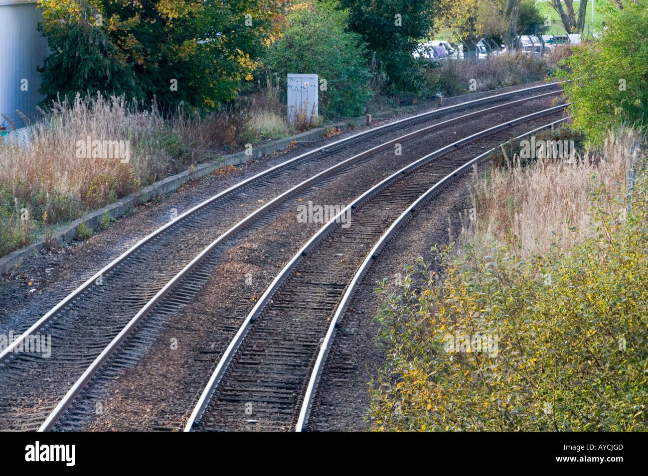 The GNER Great Northeastern Railway line along the riverside in Dundee ...