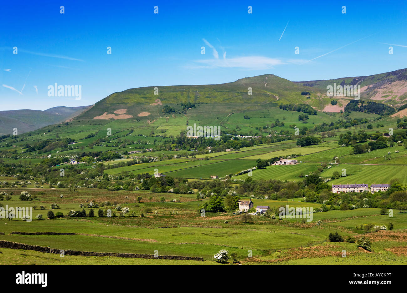 Edale In "The Vale Of Edale" Looking Over Towards "Kinder Scout ...