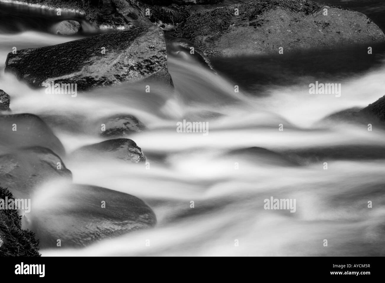 Rock in river stream Black and White Stock Photos & Images - Alamy