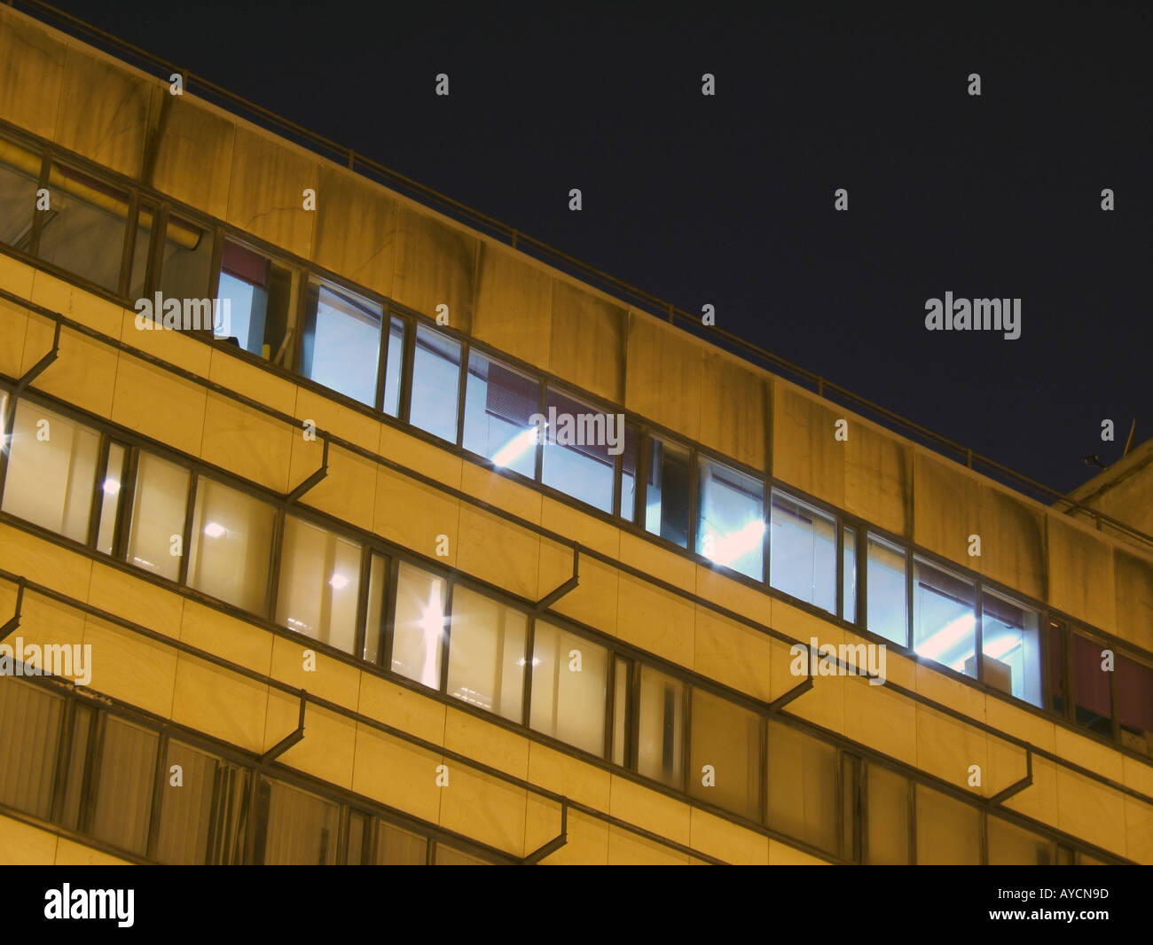 office block at night Stock Photo - Alamy