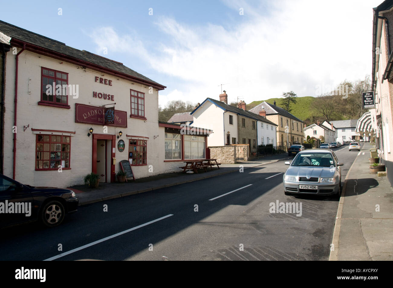 The Radnor Arms pub inn in New Radnor village Powys Mid Wales Stock ...
