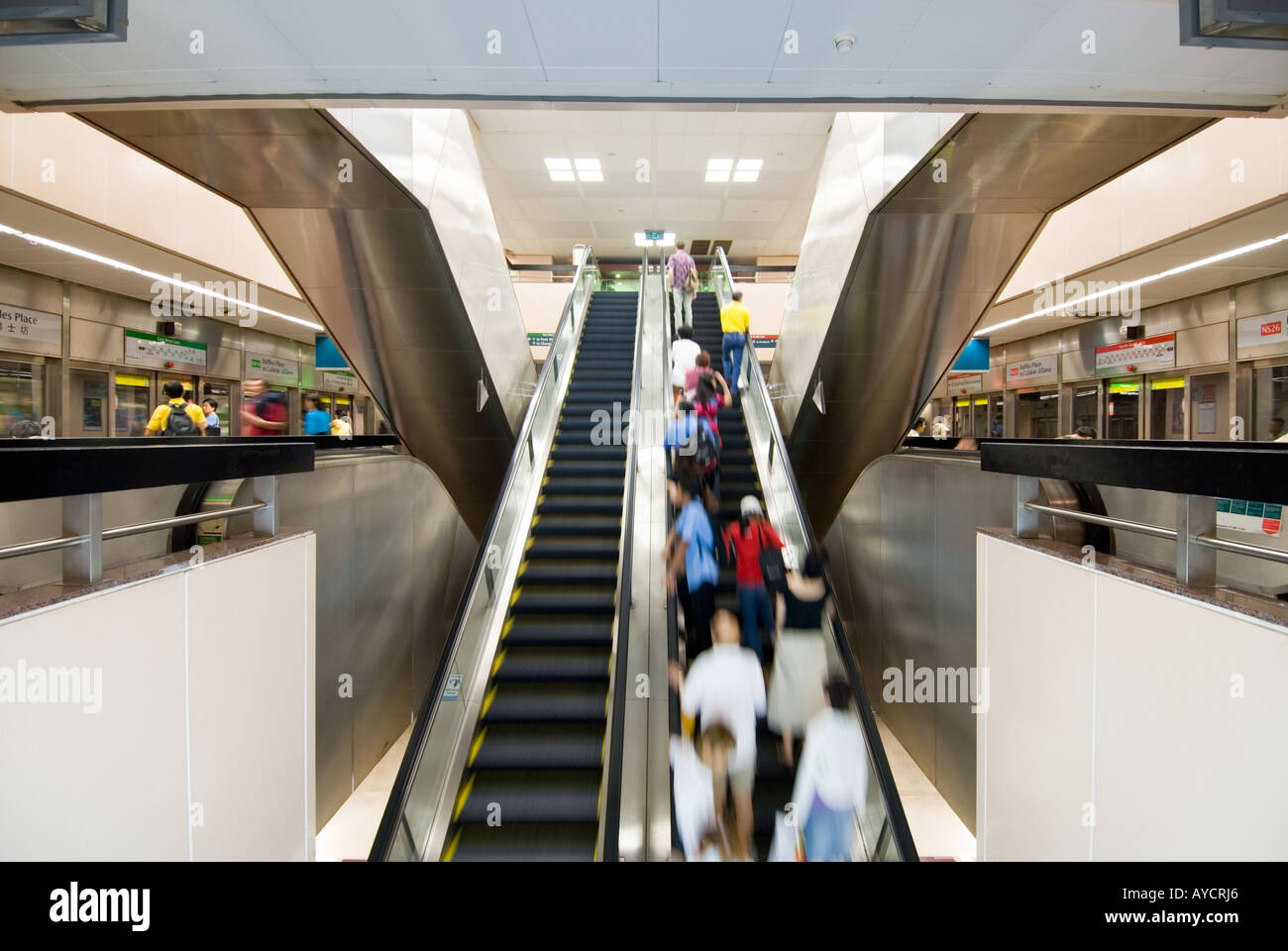 the very clean escalator moving staircase stairmoving MRT station ...