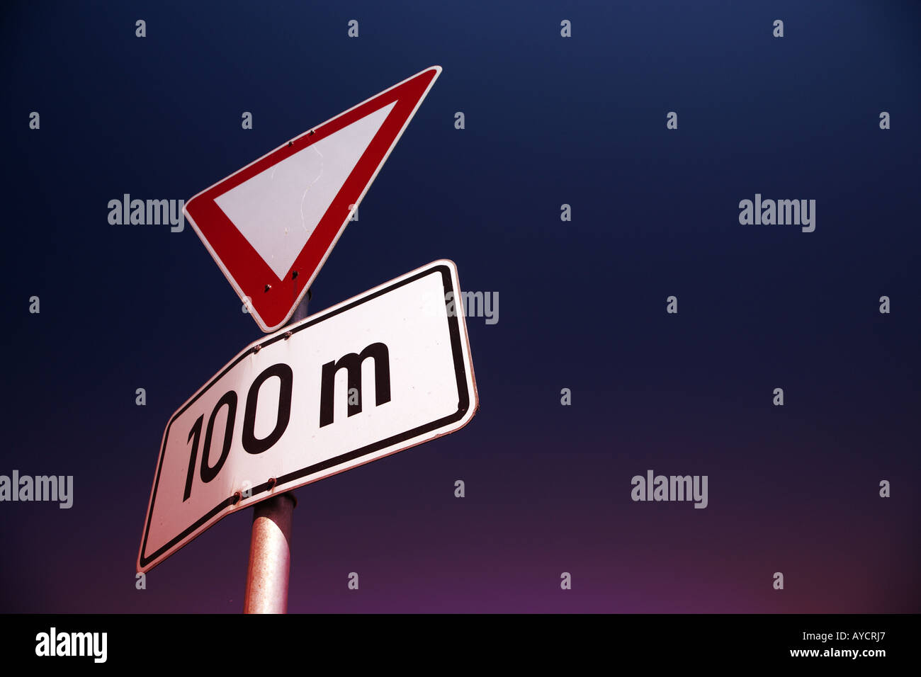 Give way sign Stock Photo - Alamy