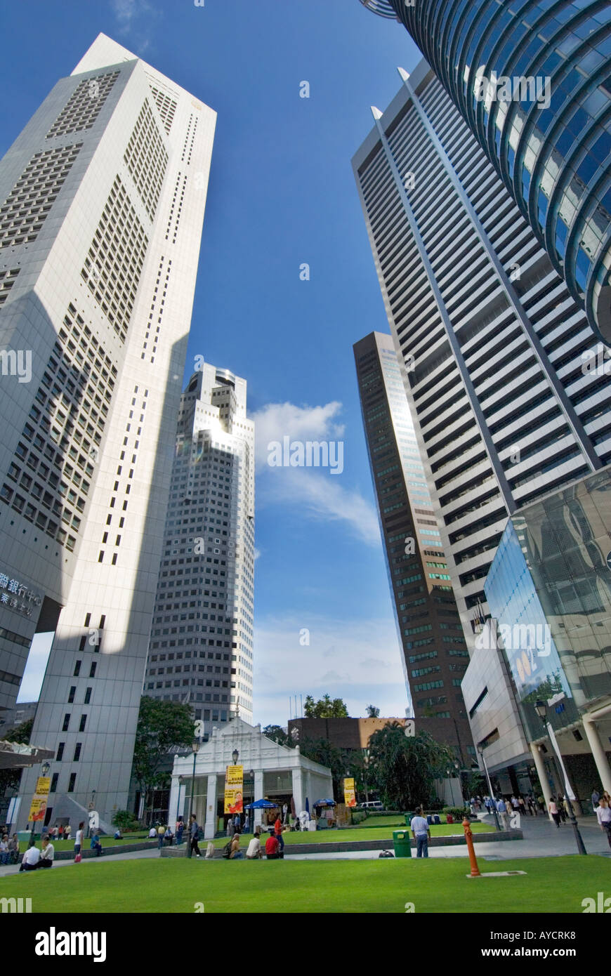 Raffles Place MRT station and towering concrete structures RAFFLES ...