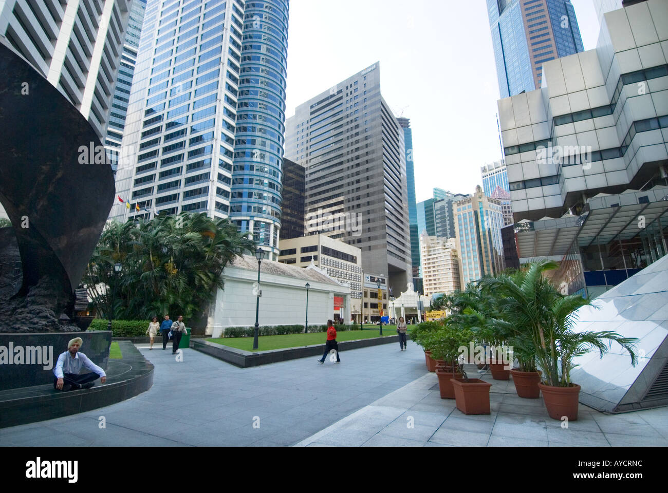 Raffles Place MRT station and towering concrete structures RAFFLES ...